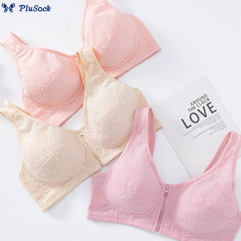 Plus Size Thin Lace Front Zip Tank Bra – plusock