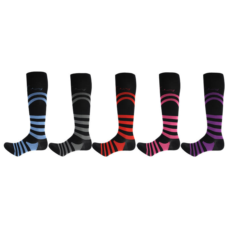 Letter Stripes Compression Socks(5 Pairs) – plusock