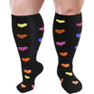 Plusock Colorful Pattern Plus Size Compression Socks 2XL-7XL(3 Pairs ...